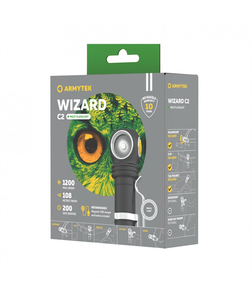 Frontal Armytek Wizard C2 com 1200 lumens